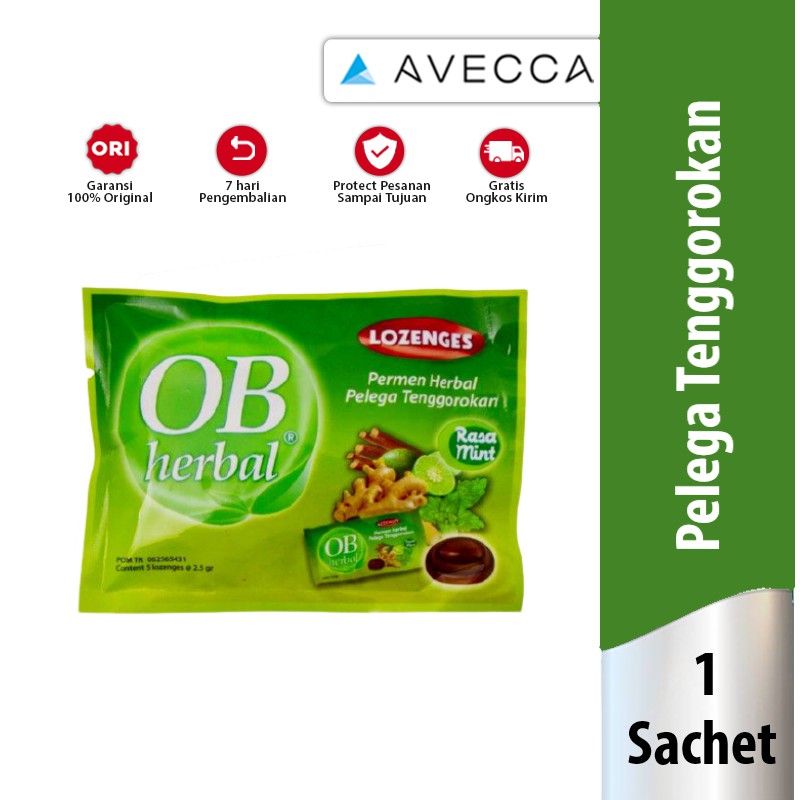 Jual OB Herbal Lozenges Mint 2.5 gr / Permen / Meredakan Batuk ...