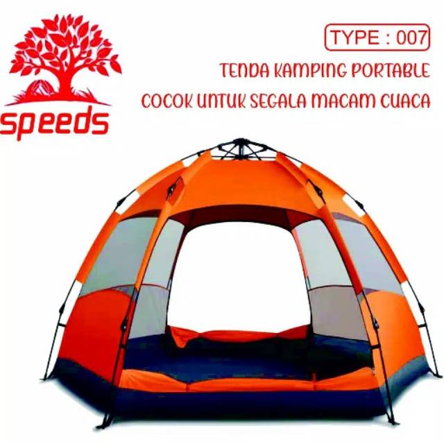 Jual TENDA CAMPING DAN KEMAH 018--7 TENDA BESAR SPEEDS MUAT 4-5ORANG ...