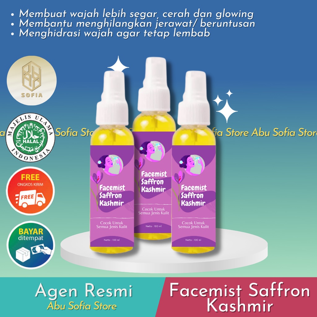 Jual Facemist Saffron Kashmir 100 ml Original Facial Mist Saffron ...