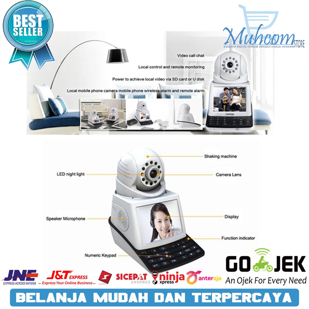Jual CCTV Network Camera Video Call Mobile Phone Real Time LCD With ...