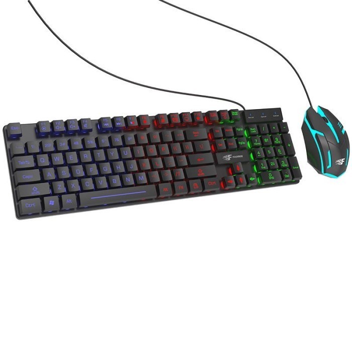 Jual Foomee Vb15 Gaming Rgb Combo Set Wired Keyboard Mouse Shopee