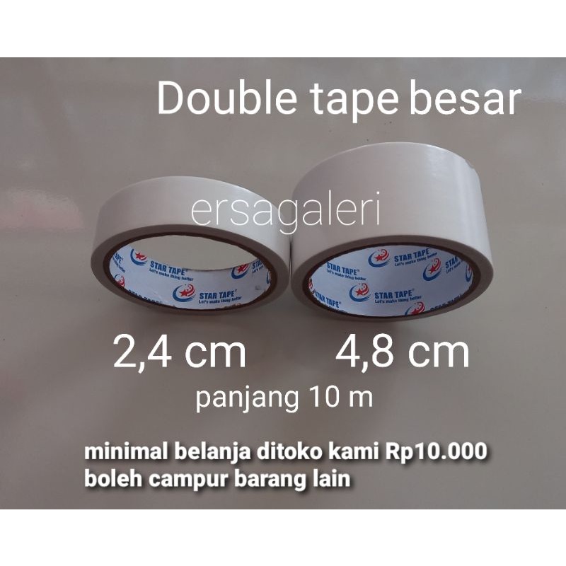 Jual Double tape besar ukuran 2,4 cm dan 4,8 cm panjang 10 meter ...