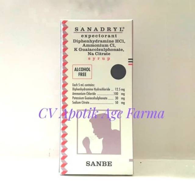 Jual Sanadryl Expectorant Syrup 120mL (Sanbe Farma) | Shopee Indonesia