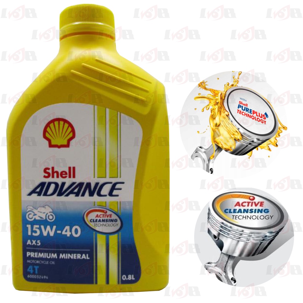 Jual Oli Shell Advance AX5 15w40 4T motor bebek 800ml Premium Mineral ...