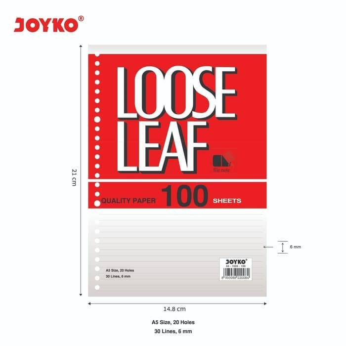 Jual Loose Leaf / Isi Kertas File / Binder Uk. A5 Joyko Isi 100 Lb | Shopee Indonesia