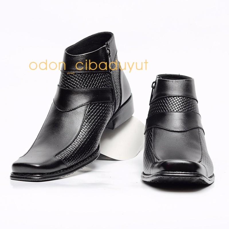 Jual Sepatu Pantofel Boots Hitam Pria Formal Kantor Leather Best Seller ...