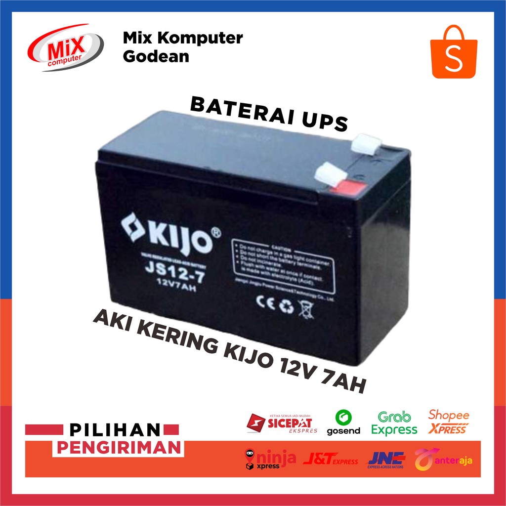 Jual Baterai UPS KIJO JS12-7 VRLA Aki Kering 12V 7AH | Shopee Indonesia