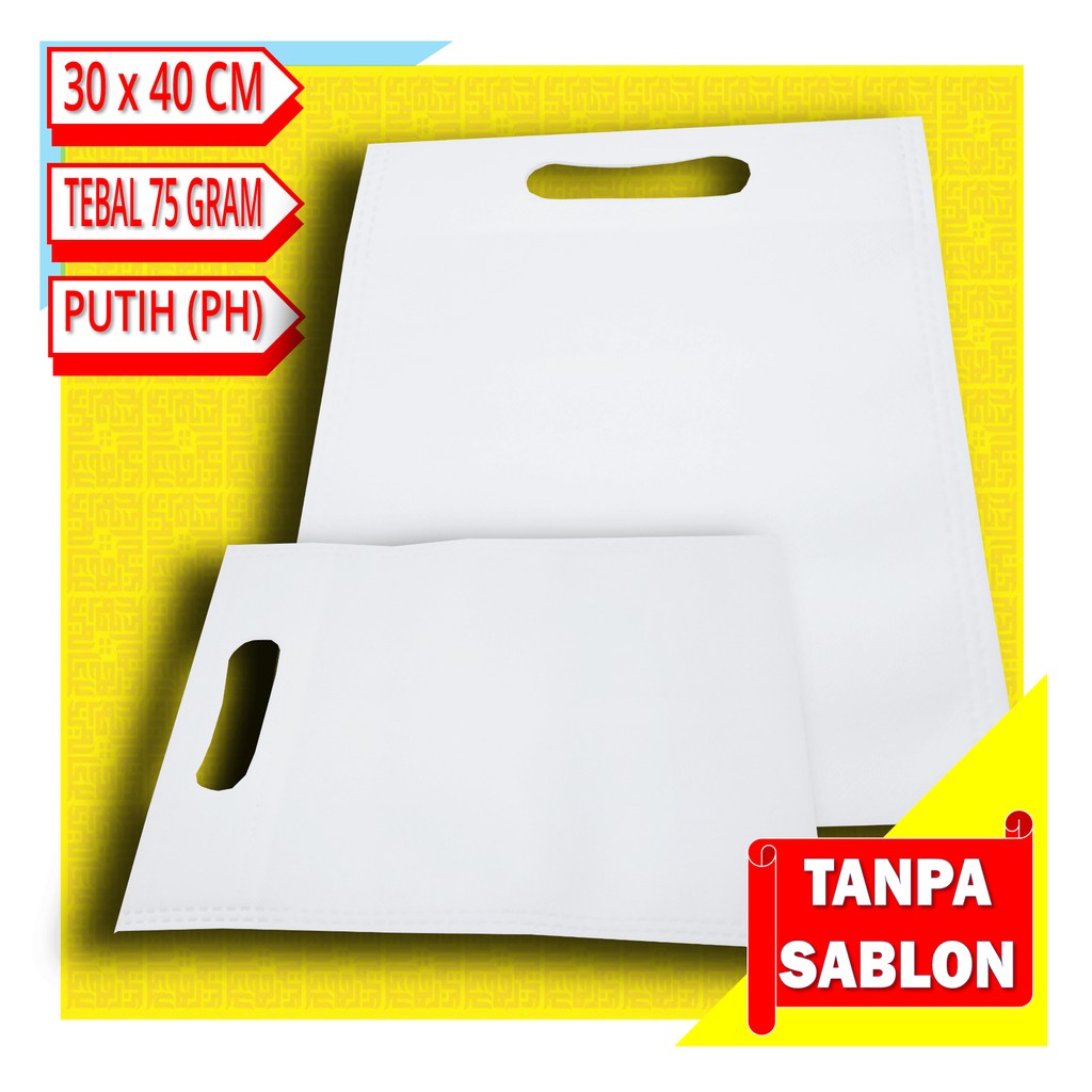 Jual Tas Spunbond Model Plong 30 X 40 cm warna Putih (PH) | Shopee ...
