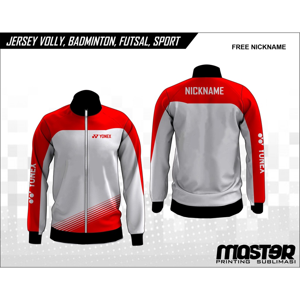 Jual JAKET BADMINTON CUSTOM II JAKET OLAHRAGA || JAKET TIMNAS || MERAH ...