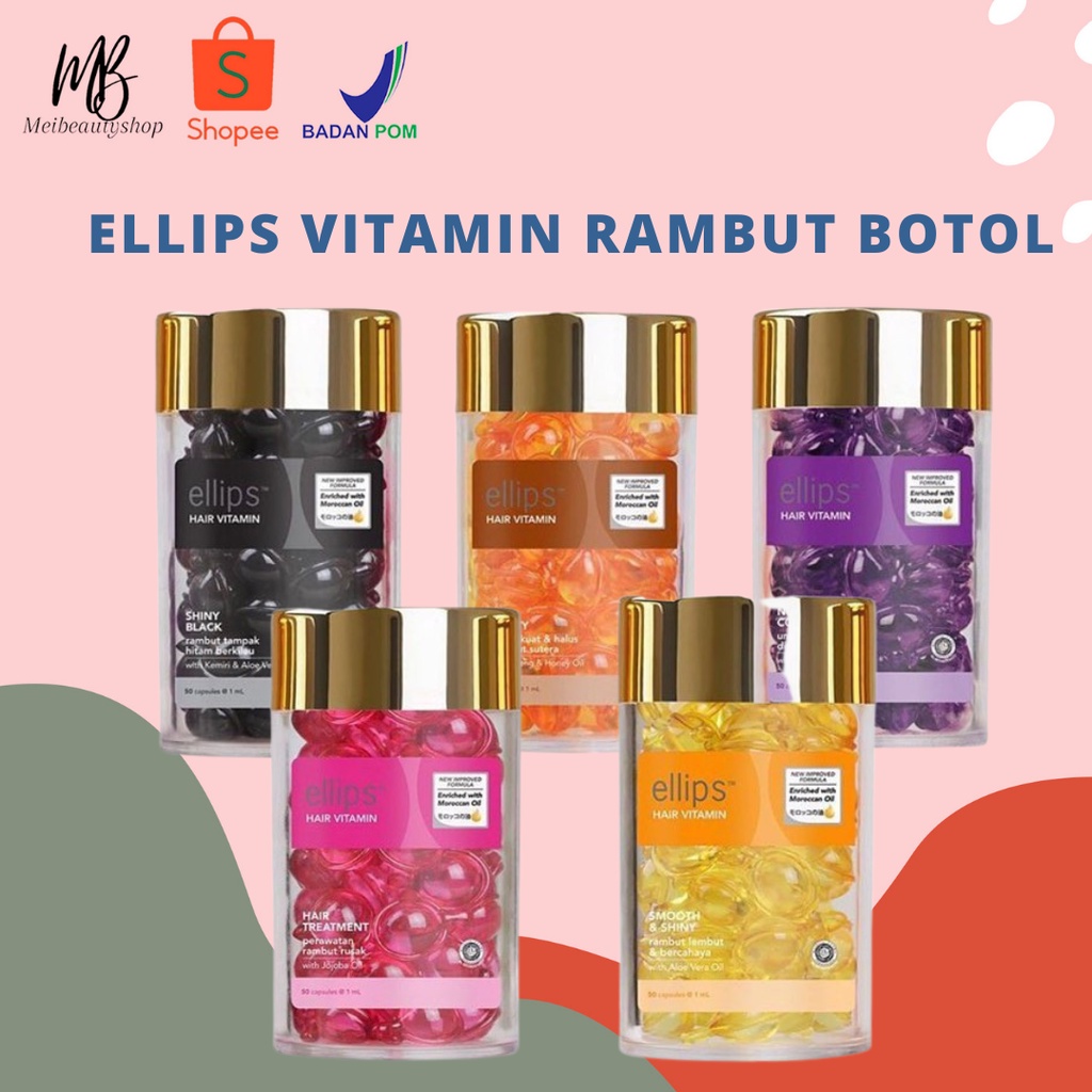 Jual ELLIPS Hair vitamin rambut (botol isi 50pcs) | Shopee Indonesia