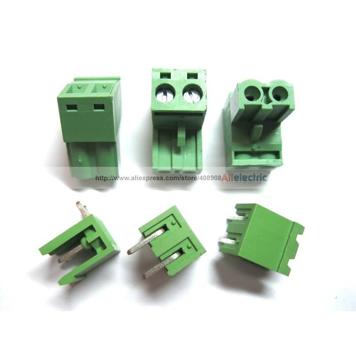 Jual Terminal Block 2Pin 2P Konektor Plugable Pitch 5.08 mm 2 Pin Screw Warna Hijau Model Siku ...