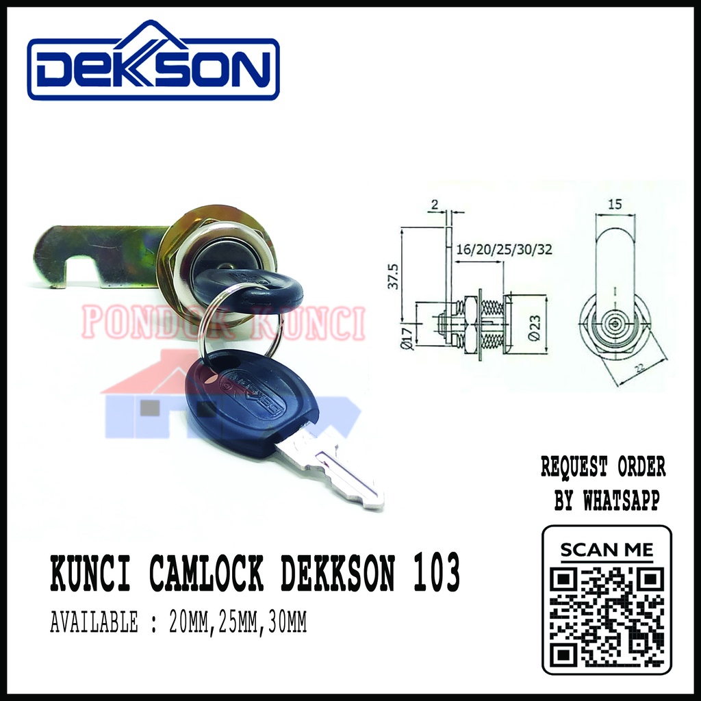 Jual Kunci Loker Dekkson CL103-25mm Kunci Camlock Patok / Kunci Kait Loker | Shopee Indonesia