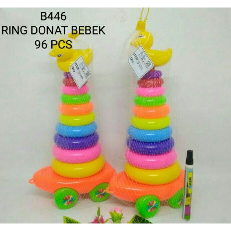 Jual Mainan Anak Bayi Edufun Ring Donat Susun Stacking Duck Isi Ring ...