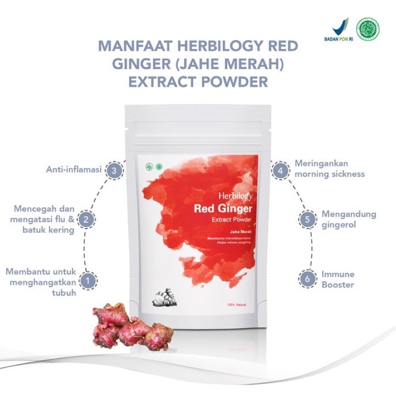 Jual HERBILOGY RED GINGER / JAHE MERAH, EXTRACT POWDER 100GR | Shopee ...