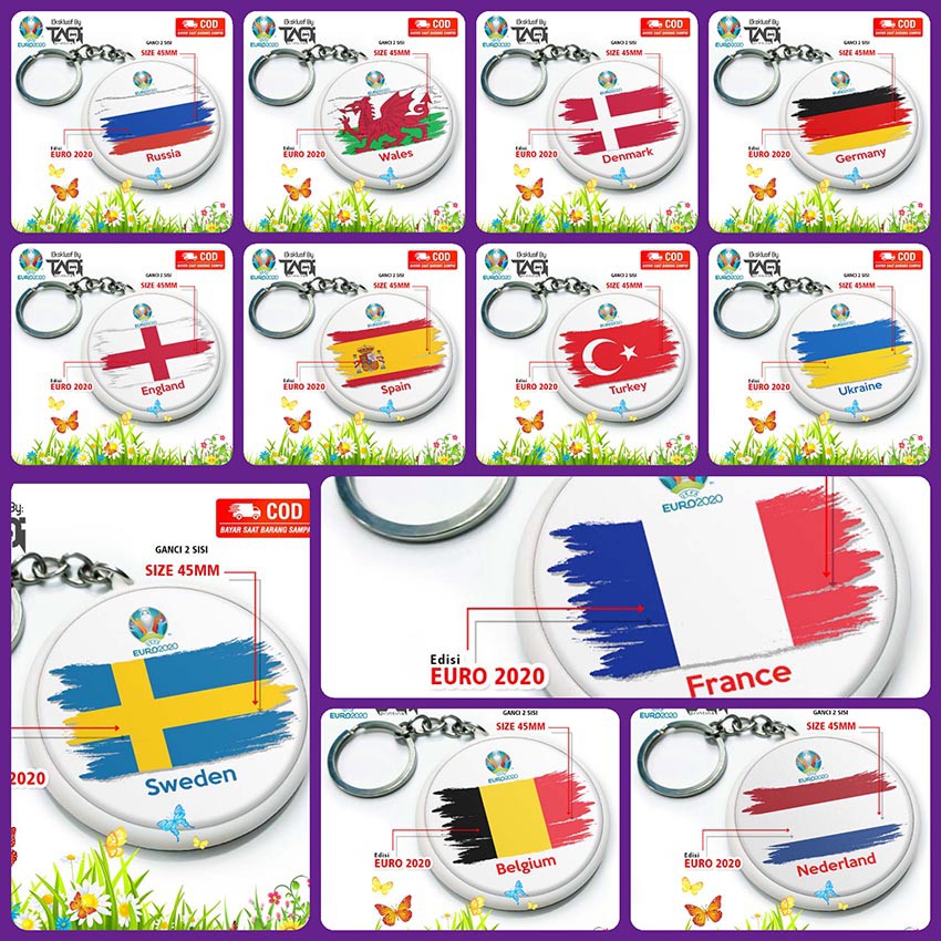 Jual Gantungan Kunci Euro 2020/ 2021 / keychain Euro 2020 | Shopee ...