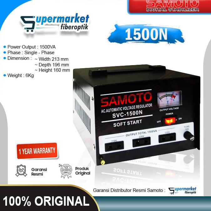 Jual Kualitas Terbaik] Stabilizer Samoto 1500Va Stavolt Listrik Stabiliser Svc 1500N 1500 Va ...