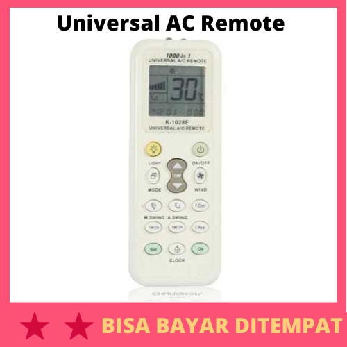 Jual Universal AC Remote Controller with Flashlight / Remote Remot ...