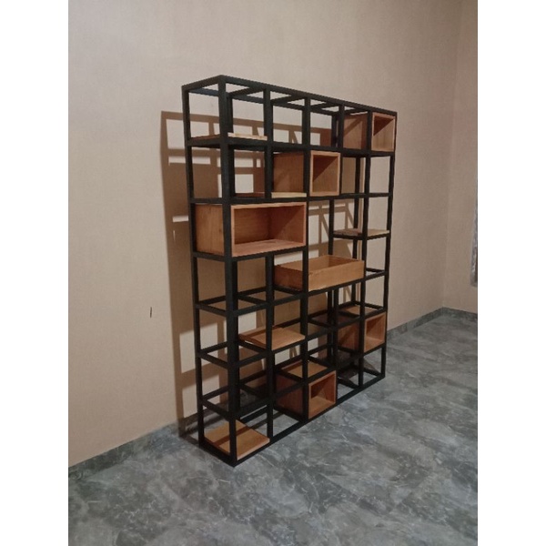 Jual Rak partisi industrial minimalis 2 sisi | Shopee Indonesia