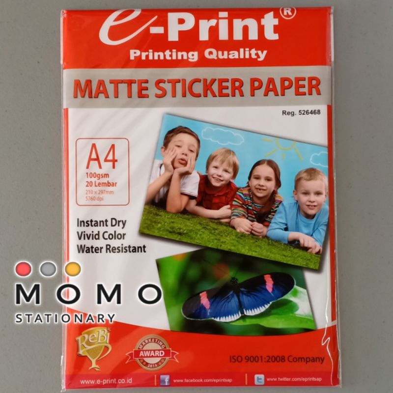 Jual Kertas stiker Matte A4 e-print ( 20 lembar) | Shopee Indonesia