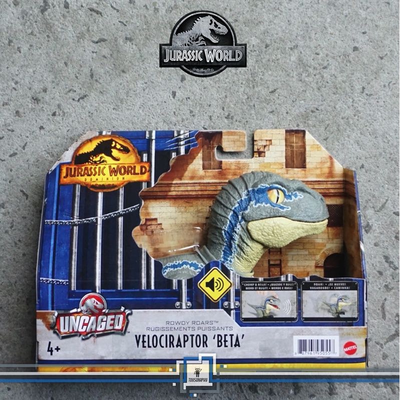 Jual Jurassic World Dominion Uncaged Rowdy Roar Velociraptor Blue Beta