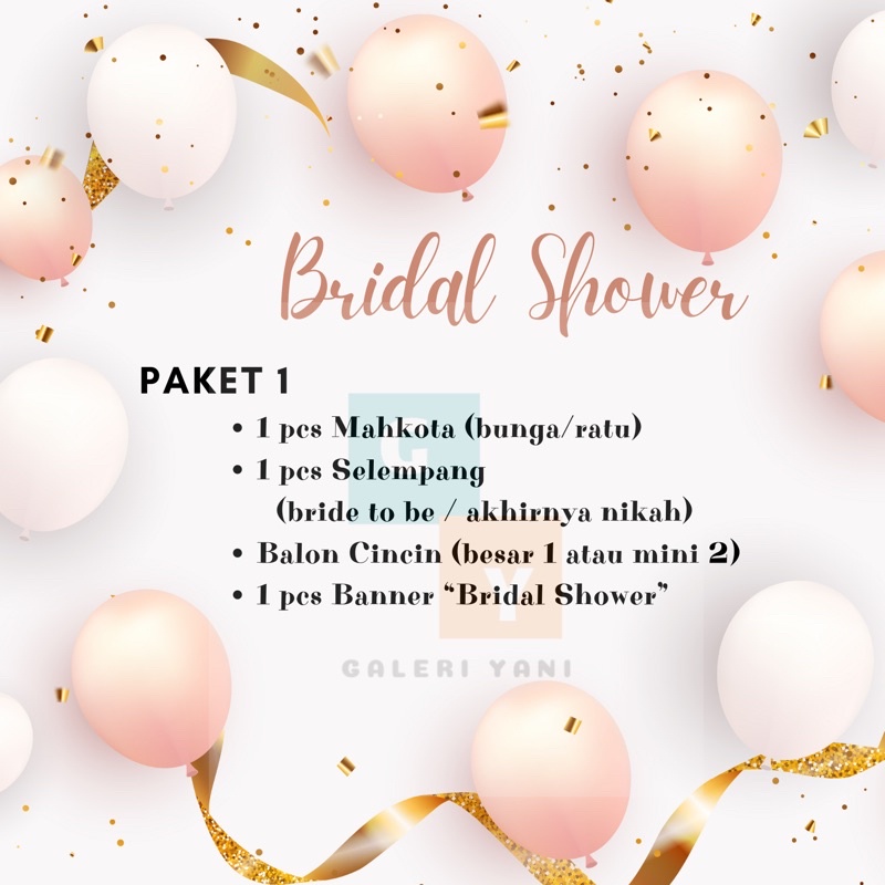 Jual [Paket 1] Paket Bridal shower / bride to be | Shopee Indonesia