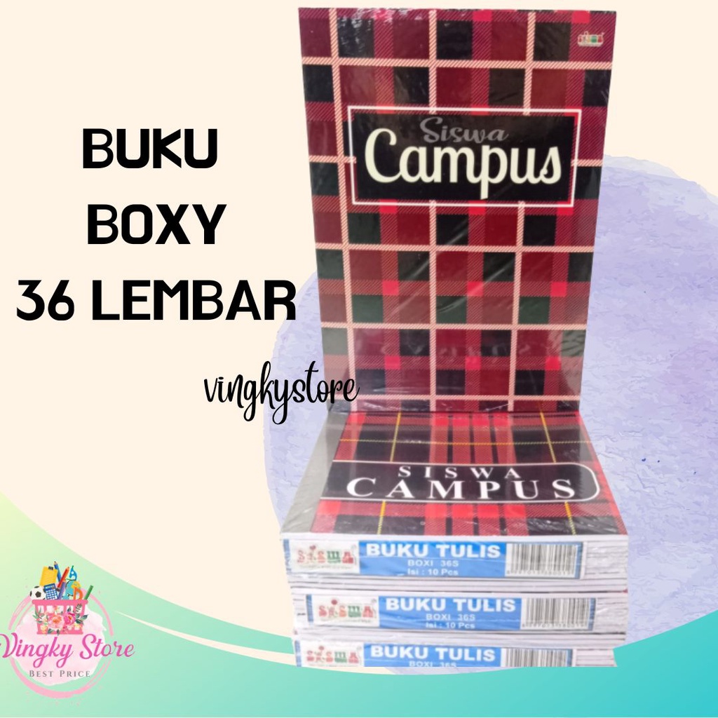 Jual Buku Tulis Boxy / Siswa Campus 36 Lembar ( 1 Pack ) | Shopee Indonesia