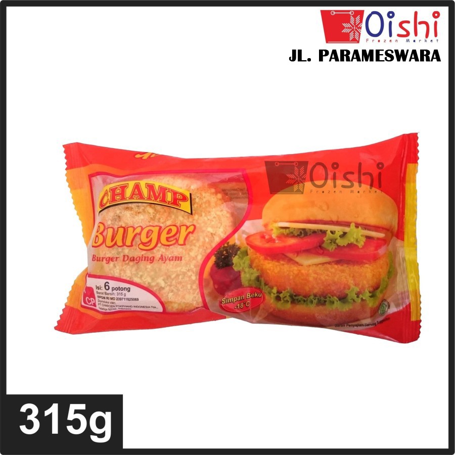 Jual Champ Chicken Burger 315g - Burger Ayam frozen beku | Shopee Indonesia