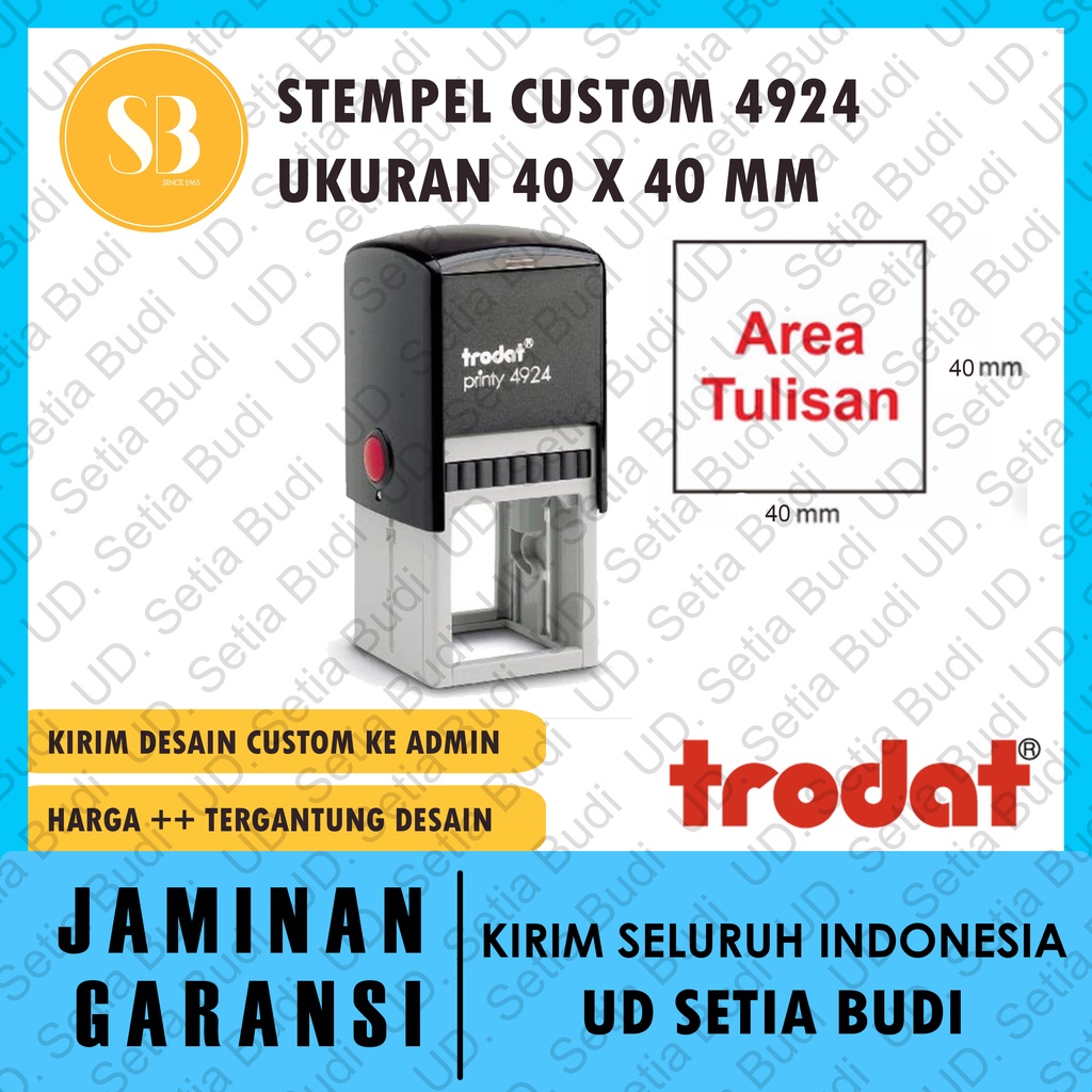 Jual Stempel Trodat Printy Custom 4924 ukuran 40 x 40 mm | Shopee Indonesia