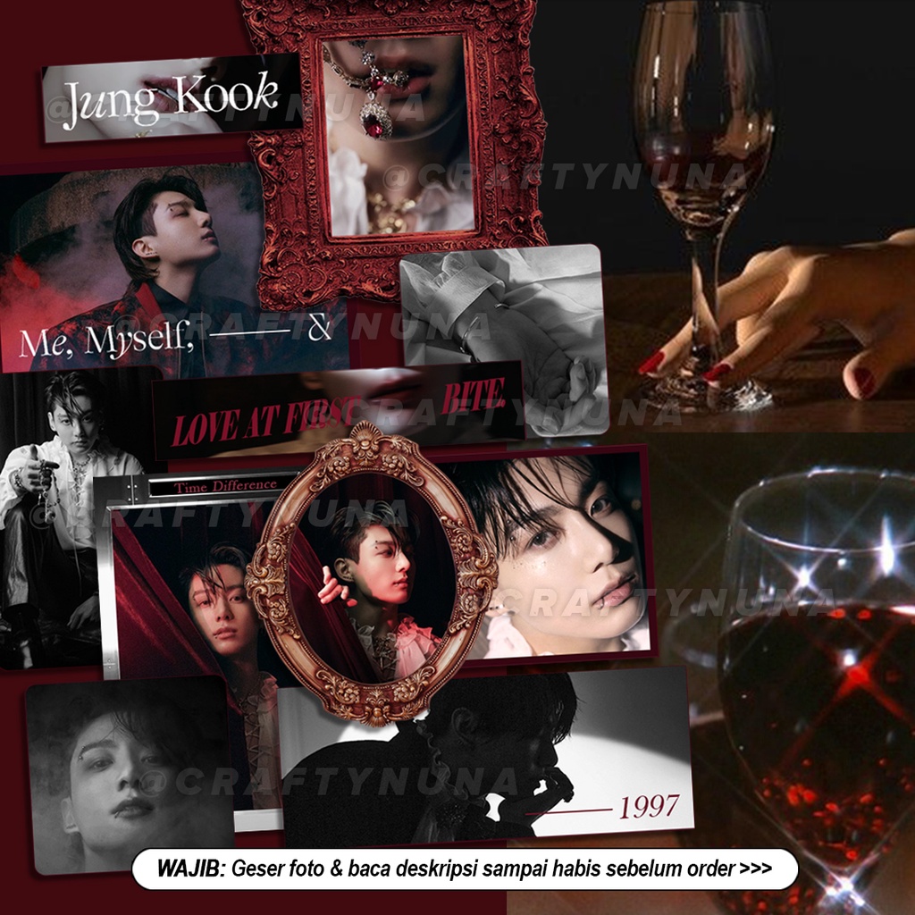 Jual JUNGKOOK ME, MYSELF & AESTHETIC MOODBOARD STICKER SET deco stiker ...