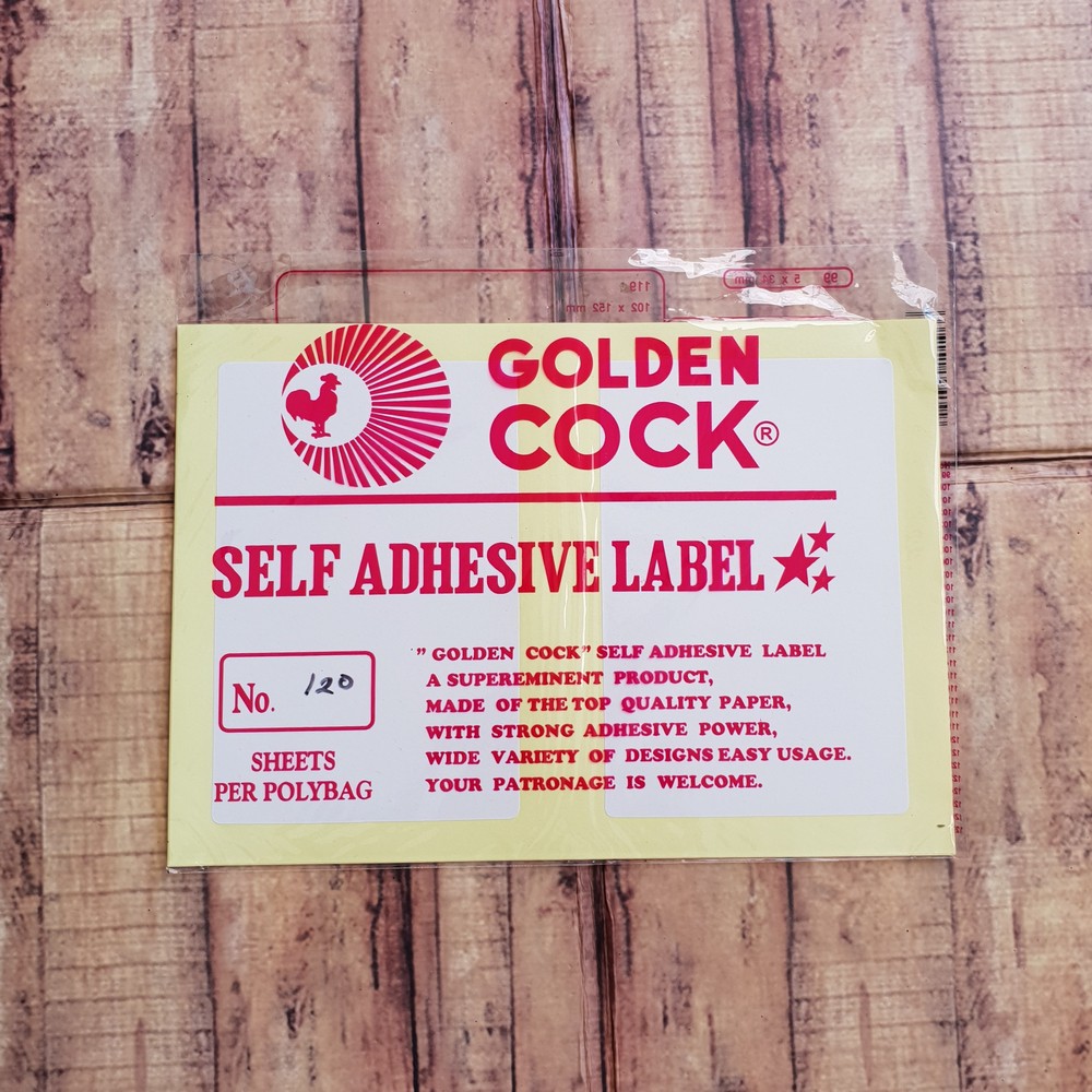 Jual Label Golden Cock No. 120 - Self Adhesive Label 120 - Sticker ...