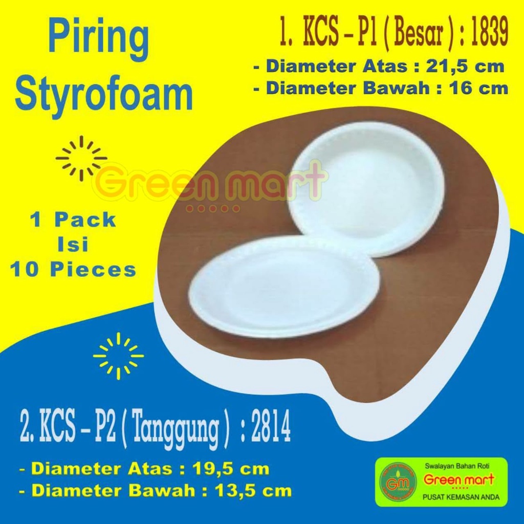 Jual Piring Styrofoam Gabus KCS P1 Bulat Besar Piring Makan Sekali ...