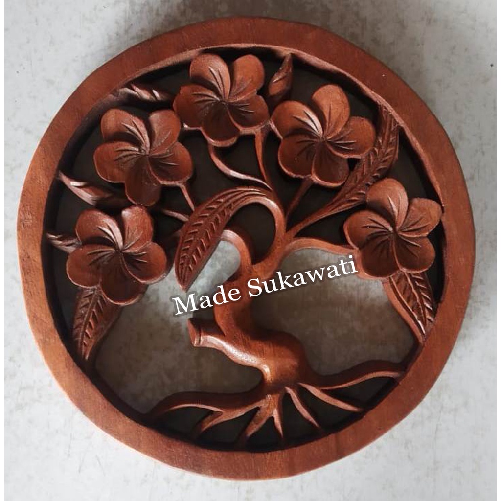 Jual Kerajinan Ukiran panil kayu Hiasan dekorasi dinding diameter 20cm ...