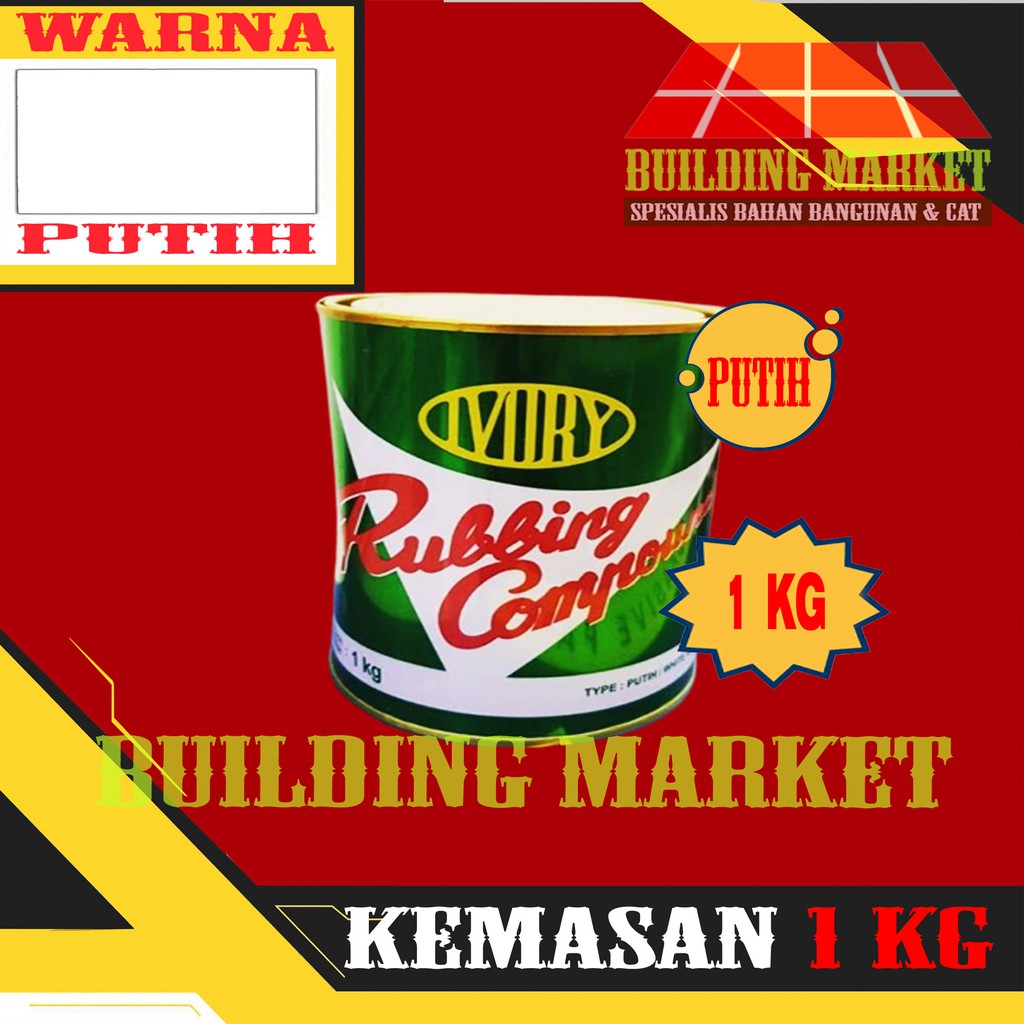 Jual KUMPON RUBBING COMPOUND KOMPON MOBIL KOMPON IVORY PUTIH 1 KG ...