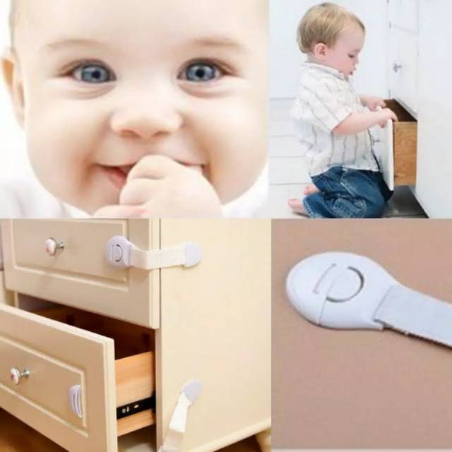 Jual Pengaman lemari safety lock pengaman laci kunci laci drawer safety ...