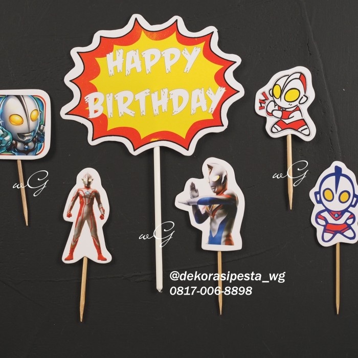 Jual Topper Cake / Hiasan Kue - Happy Birthday - Art Paper - Ultraman ...