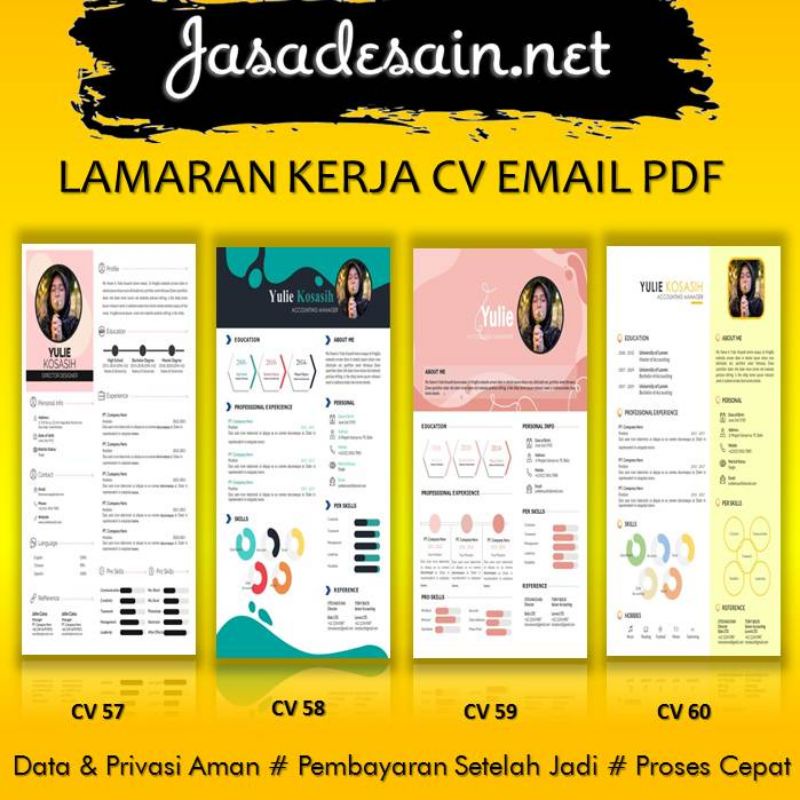 Jual RESUME LAMARAN KERJA CV EMAIL PDF TIPE 15 | Shopee Indonesia