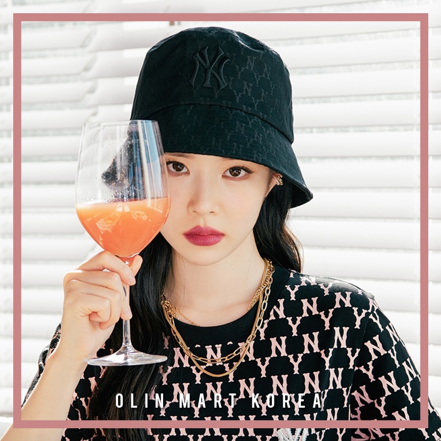 Jual MLB Monogram Classic Jacquard Bucket Hat #NY All Black | Shopee ...