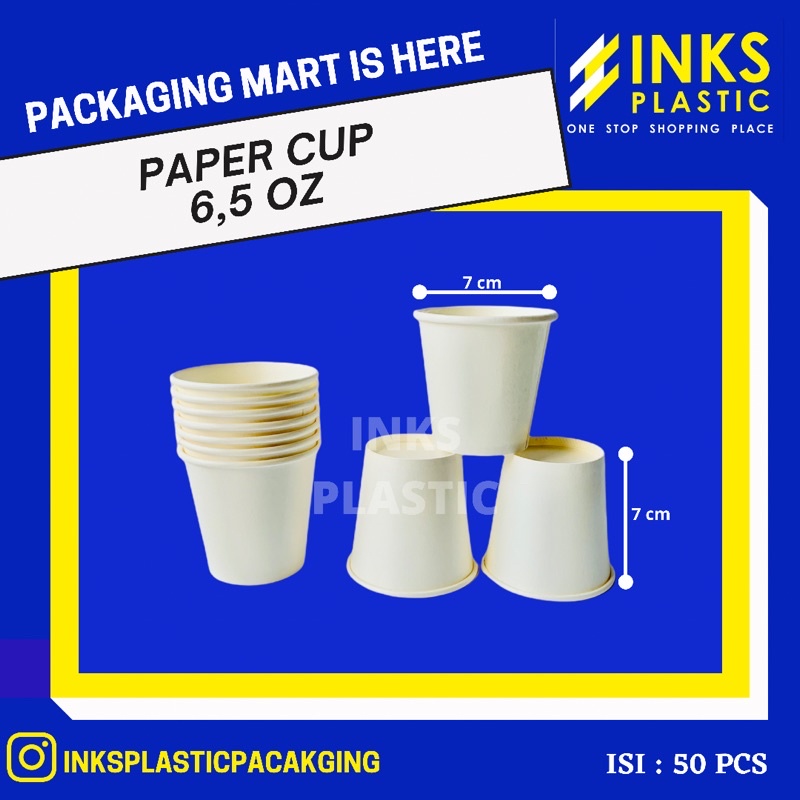 Jual PAPER CUP POLOS PUTIH 6,5 OZ (50 PCS) | Shopee Indonesia