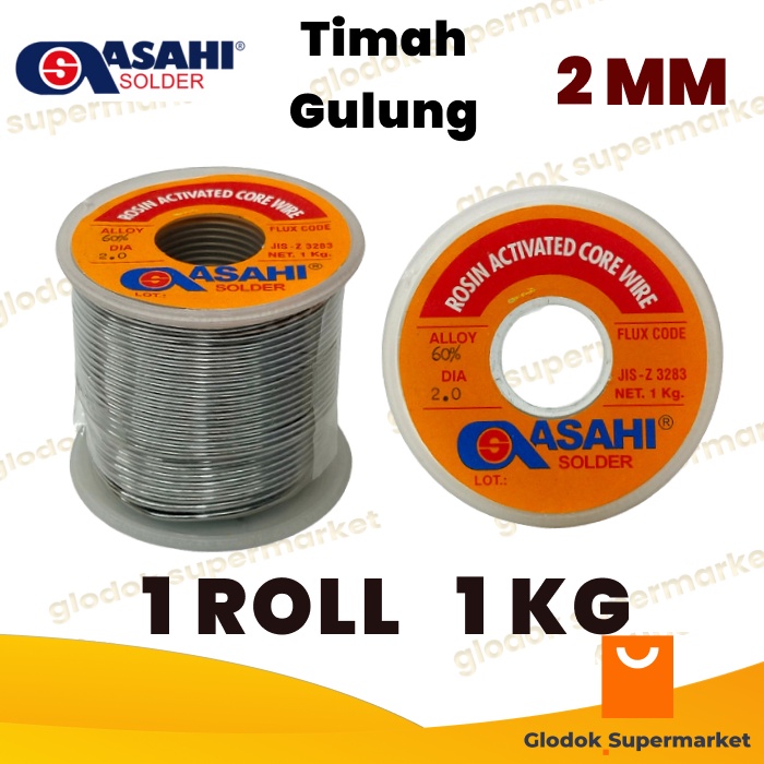 Jual Timah Solder Asahi 2mm 1kg Timah Gulung 2 mm 1 kg Grade 60% Alloy ...