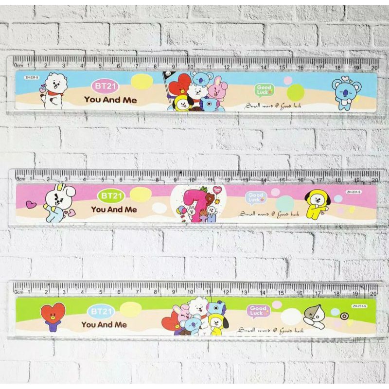 Jual Penggaris BTS 20 cm varian BT21 - alat tulis BTS plastik | Shopee ...