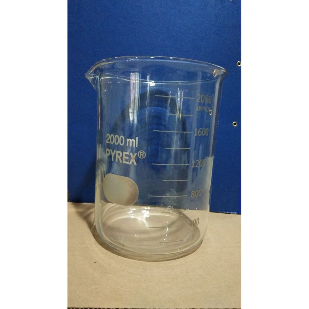 Jual BEAKER GLASS LOW FORM 2000 mL PYREX | Shopee Indonesia
