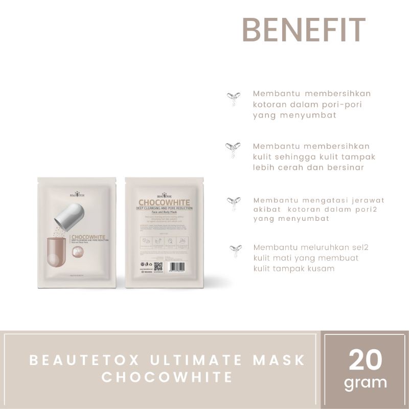 Jual BEAUTETOX Ultimate Mask Chocowhite 20gr | Shopee Indonesia