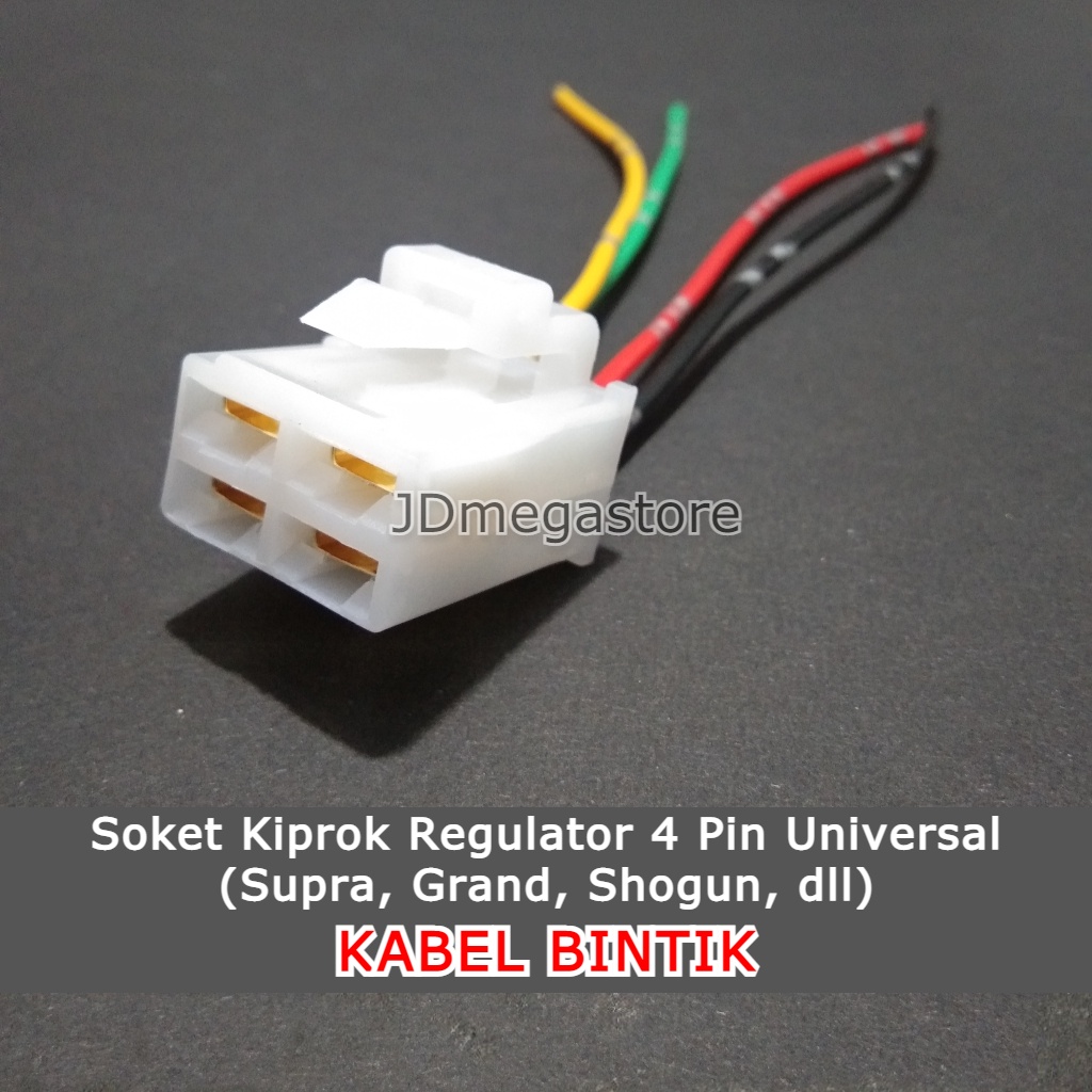 Jual (Grosir/COD) Soket Kiprok/Regulator 4 pin Universal + kabel bintik ...