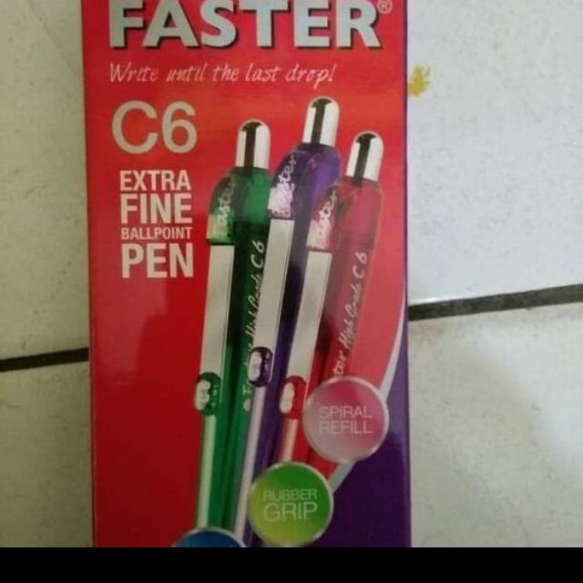 Jual Pulpen faster hitam C6 1 pack | Shopee Indonesia
