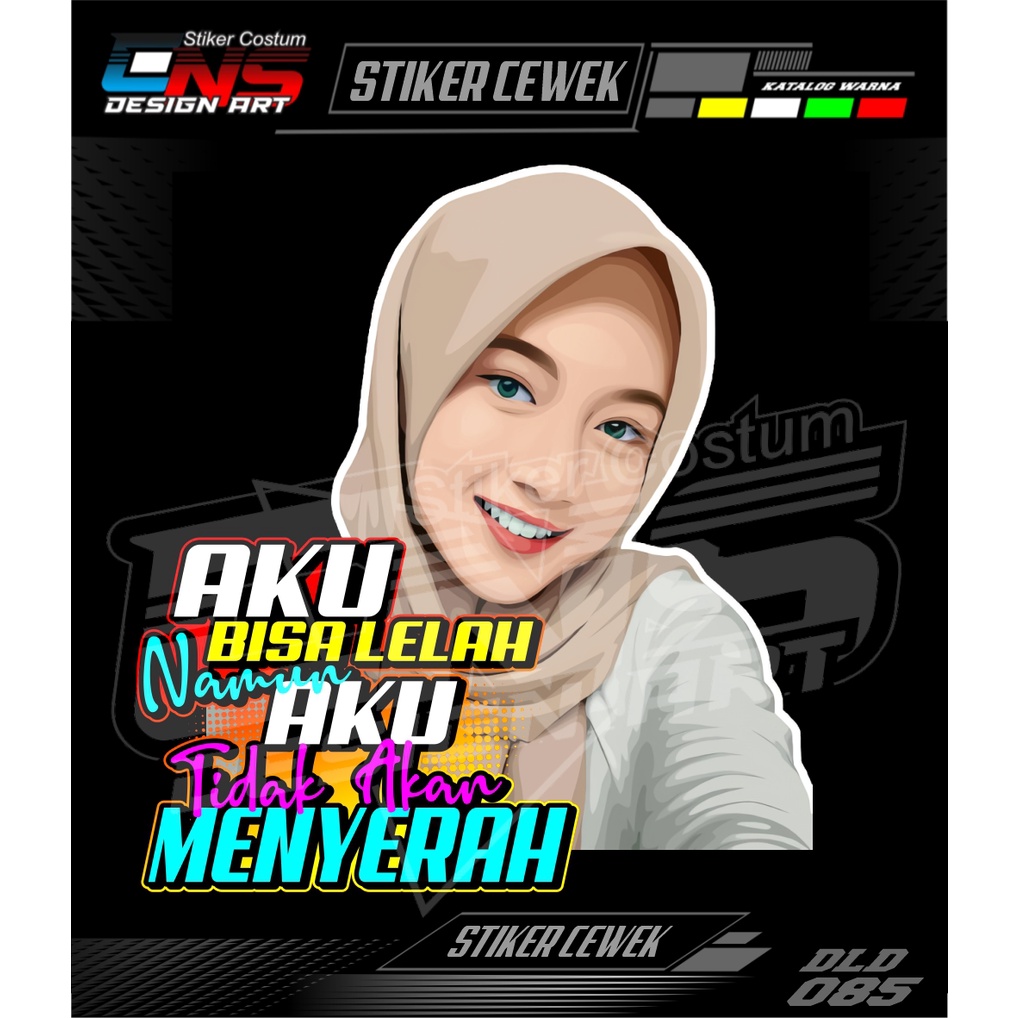 Jual Stiker Cewek Hijab Jumbo 1Meter Sticker decal mobil motor Sticker ...