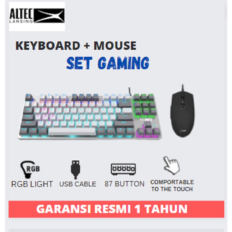 Jual Paket Keyboard Mouse Gaming Altec Lansing RGB Ten Key Less ...