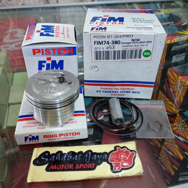 Jual Piston Seher FIM FIM74 XB Bore Up Scoopy FI Vario 125 Vario 150 ...