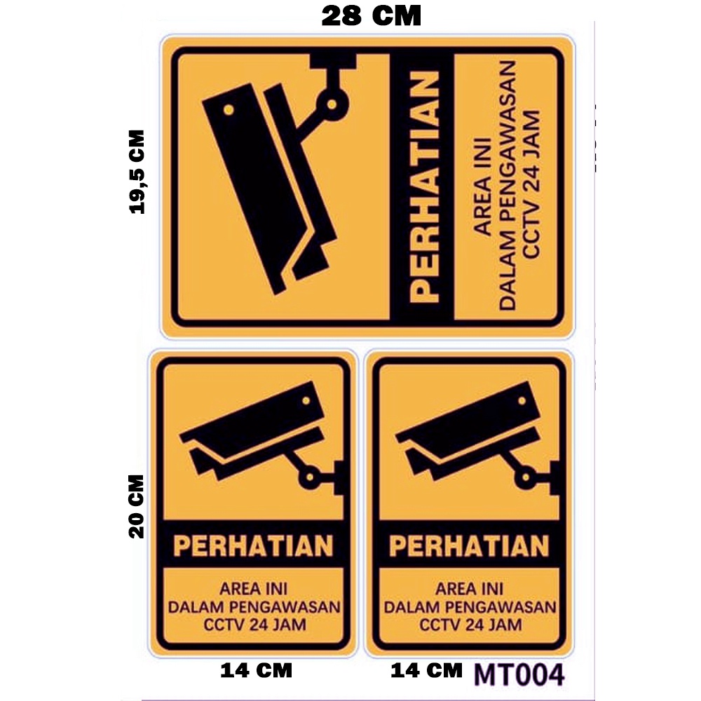 Jual METH LABEL SIGN MT004 CCTV STICKER 3 LABEL DAPAT SEMUA 30X45 ...