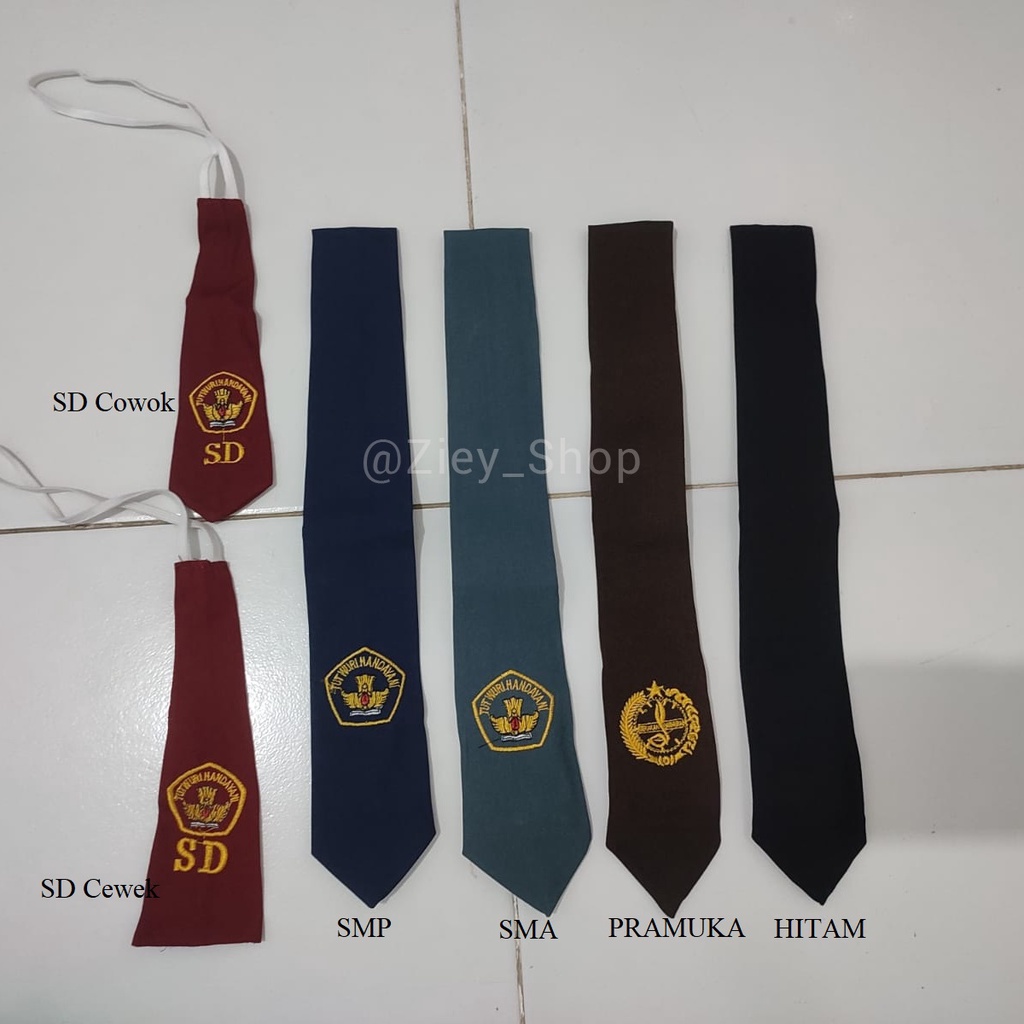Jual Dasi SD SMP SMA Pramuka Logo Bordir / Dasi Hitam | Shopee Indonesia