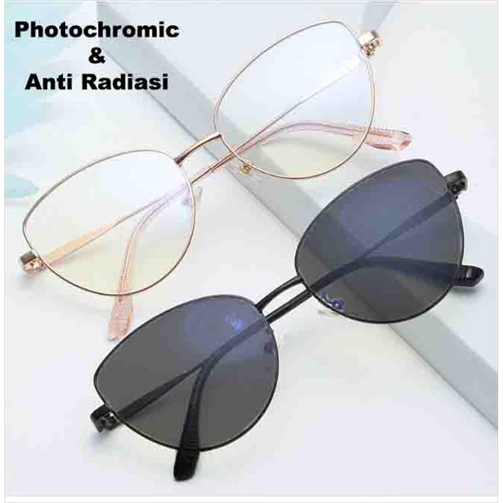 Jual Kacamata Photocromic Anti Radi Radiasi 2 In 1 Photochromic GT1926 ...